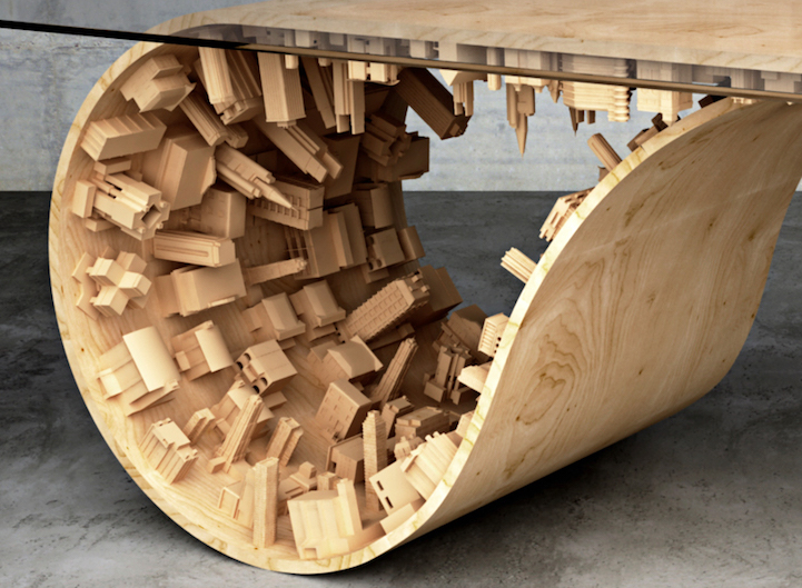 New “Inception” Dining Table Designed with Gravity-Defying and Curving ...